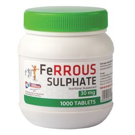Transpharm - 90260 - Ferrous Sulphate 30Mg 1000 Pharmachem | Zenithmed ...